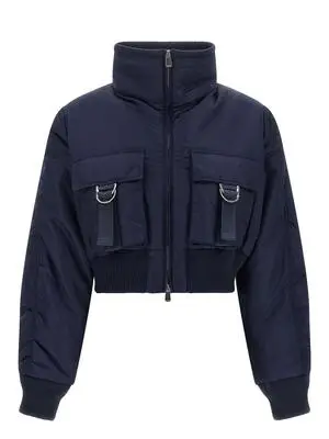Pinko Pinot Cropped Bomber Jacket - Blue