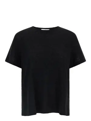 Co Knitted T-shirt With Ribbed Crewneck And Short Sleeves - Black