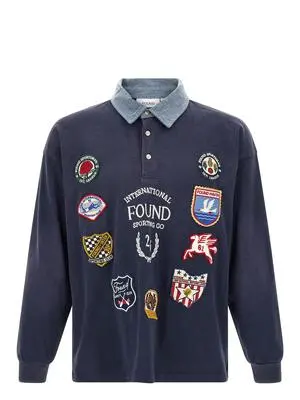 FOUND Crestfield' Polo Shirt With Patch - Blue