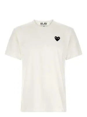 Play Comme Des Garcon T-shirt With Heart Patch - White