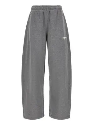 Alexander Wang Logo Fleece Wide-leg Sweatpants - Gray