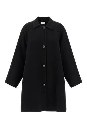 THE ROW Ina Coat In Virgin Wool And Cashmere - Black