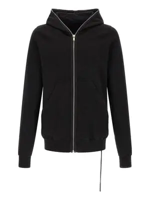 Rick Owens Full Zip Gimp Hoodie With Ribbon Detail - Black
