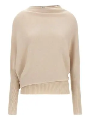 Agnona Asymmetrical Cashmere Knit - Beige