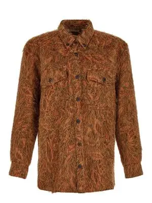 Dries Van Noten Shaggy Fringed Shirt - Orange