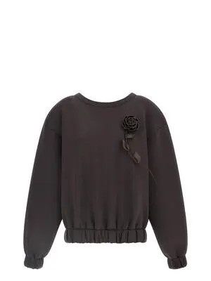 GIUSEPPE DI MORABITO Giuseppe Di Morabito Crewneck Sweatshirt With Removable Flower Application