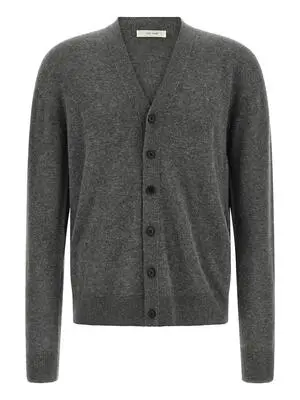 THE ROW Dyce Cashmere V-neck Cardigan - Gray
