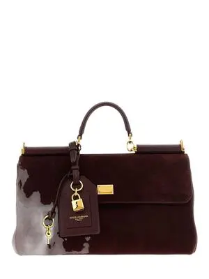 Dolce & Gabbana Dolce & Gabbana Medium Suede 'My Sicily' Handbag Bordeaux