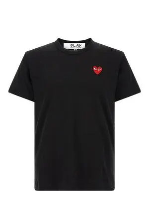 Play Comme Des Garcon Heart Patch T-shirt Black