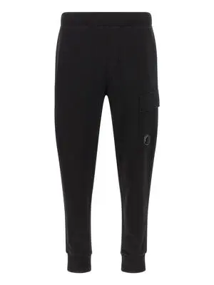C.P. COMPANY C. P. Company 'diagonal Raised Fleece' Pants With Lens Detail - Black