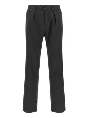 Incotex Tailored Wool Blend Trousers With Adjustable Waist Tabs - Gray