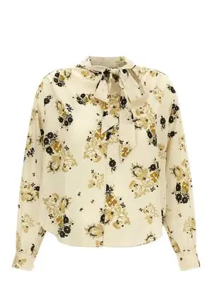 ISABEL MARANT ÉTOILE ISABEL MARANT Fedry Floral Print Stretch Silk Crepe Blouse