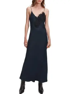 Rag & Bone Ariana Lace Trim Slipdress - Navy