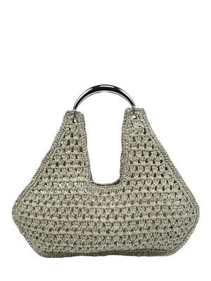 URBAN EXPRESSIONS Iris Hobo Bag With Sculpted Crochet Silhouette And Metal Top Handle - Sage