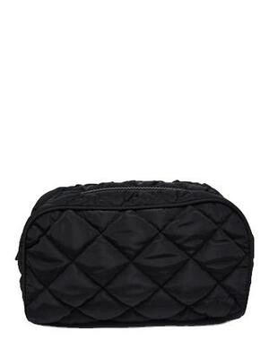 URBAN ESSENTIALS Quilted Puffer Cosmetic & Travel Organizer Pouch - Black