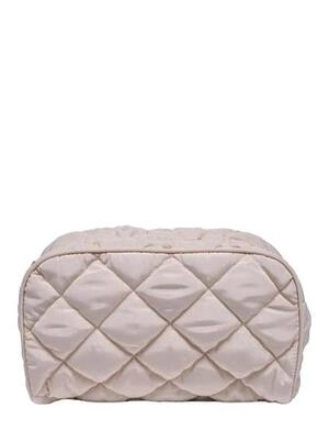 URBAN ESSENTIALS Quilted Puffer Cosmetic & Travel Organizer Pouch - Cream