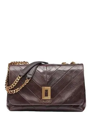 Karl Lagerfeld Paris Lafayette Chevron Shoulder Bag - Fudge