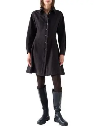 Akris Long Sleeve Denim Shirtdress - Espresso