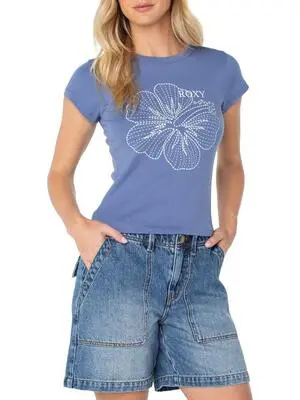 Roxy Stitched Bloom Graphic T-shirt - Wild Wind