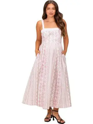 PINKBLUSH PinkBlush Floral Print Square Neck Maxi Dress