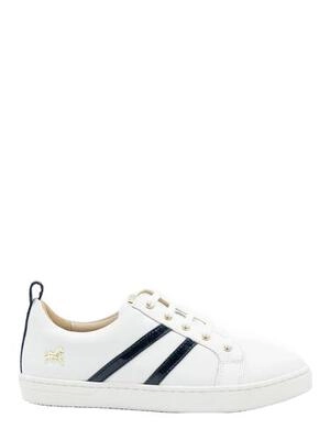 Cavalinho Gloss Leather Lace-up Sneakers - White/navy