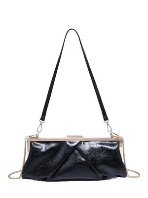 URBAN EXPRESSIONS Scottie Crossbody Clutch With Metal Frame - Black