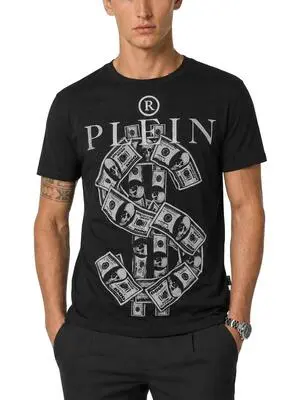 Philipp Plein Jersey T-shirt Plein Dollar - Black