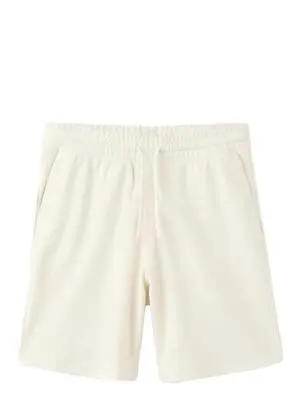Mango Textured Drawstring Bermuda Shorts - White