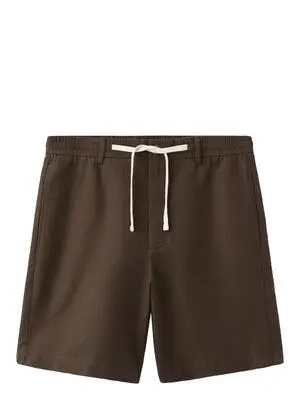 Mango Cotton & Linen Bermuda Shorts - Brown