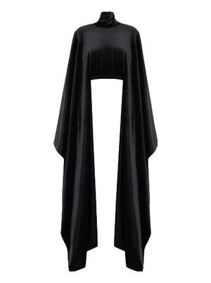 UCHÈ Velvet Agbada Cropped Top