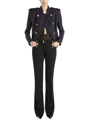 Balmain Bouclette Tweed 6-button Jacket - Blue