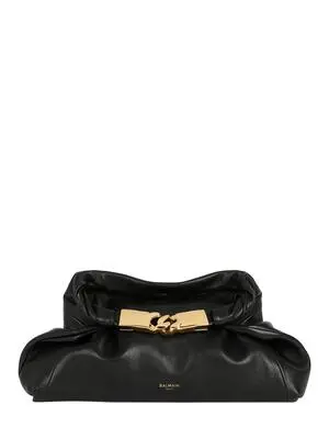 Balmain Dinner At 8" Smooth Lambskin Bag - Black