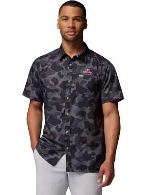 Columbia Georgia Bulldogs Super Slack Tide Omni-wick Button-up Shirt - Black