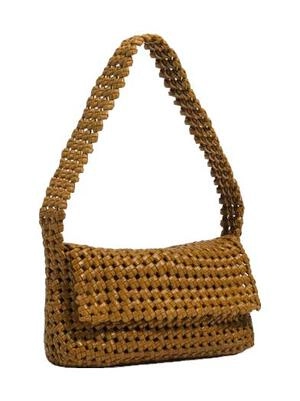 Bimba Y Lola Medium Woven Leather Hobo Bag - Lime