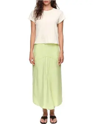 Bimba Y Lola Lace A-line Midi Skirt - Lime