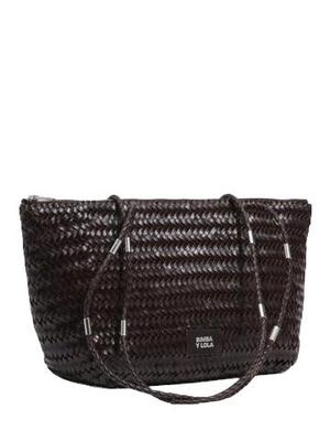 Bimba Y Lola Medium Plaited Leather Shopper Bag - Brown