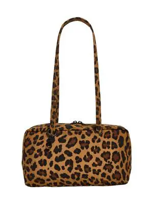 Baggu Recycled Nylon Bowler Bag With Top Handles - Leopard