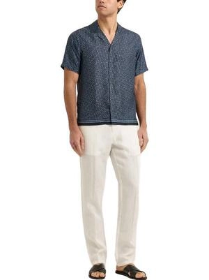 Orlebar Brown Maitan Silk Relaxed-fit Shirt - Night Iris