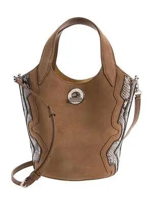 Veronica Beard Mixed Media Bucket Bag - Bark Multi