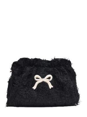 URBAN ESSENTIALS Fluffette Cosmetic & Travel Organizer Pouch - Black Cream