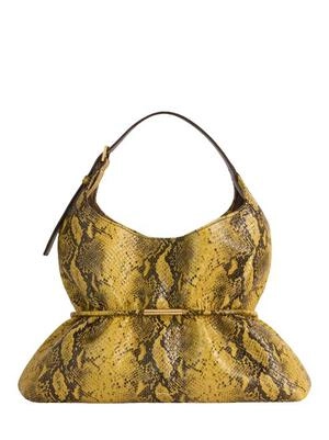 Balmain Sphynx Medium Bag In Python-effect Leather - Yellow