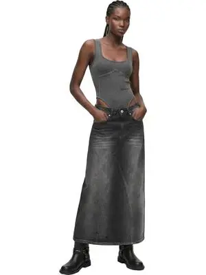 Karl Lagerfeld Maxi Skirt - Visual Washed Black