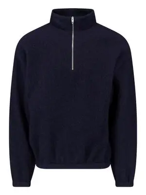 JIL SANDER Jil Sander Wool Blend Zip Sweater Blue
