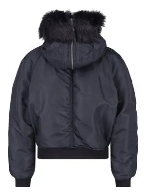 Gucci Bomber Jacket With Fur - Black
