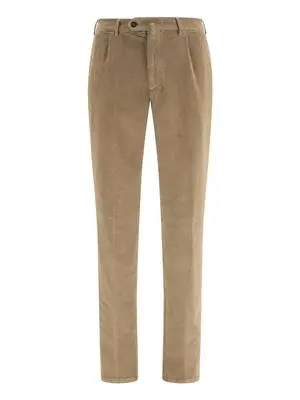 GERMANO Corduroy Tailored Tapered Fit Trousers - Brown