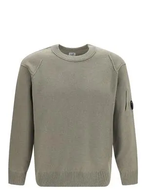 C.P. COMPANY Grs Lambswool Crewneck Sweater - Khaki