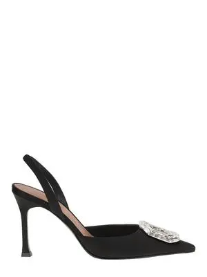 Amina Muaddi AMINA MUADDI Camelia Satin Slingback Pumps Black