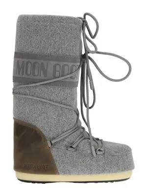 Moon Boot Moon Boot MB Icon Nubuck Felt Snow Boots Grey