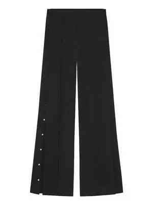 COURREGES Snap Detail Twill Trousers - Black