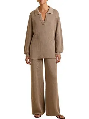 Olivia Von Halle Hutton Dallas Knitwear Set - Beige